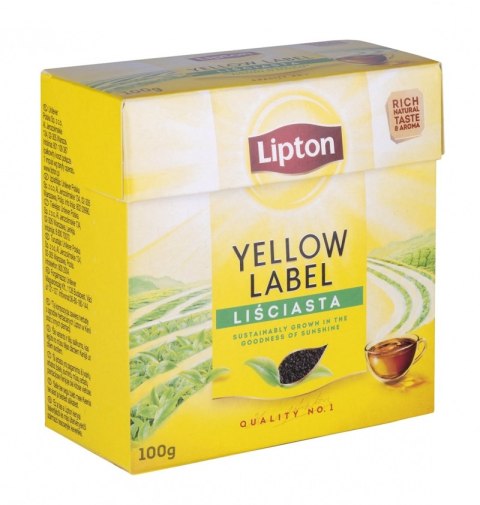 Herbata LIPTON czarna, Yellow Label, liściasta, 100g > LIPTON